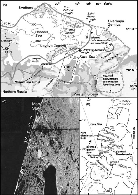 a late weichselian and early middle weichselian inferred ice sheet