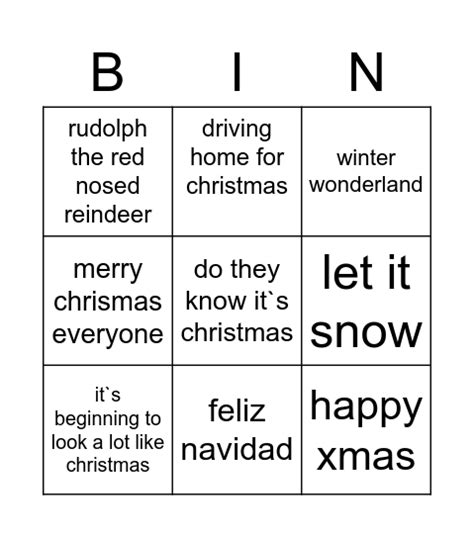 Kerst Bingo Card