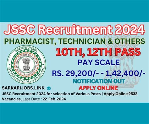 Jssc Recruitment 2024 For Selection Of Various Posts Apply Online