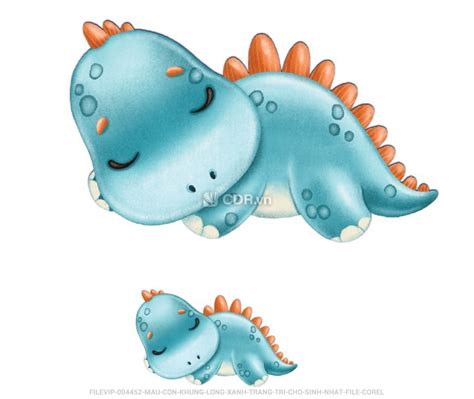 Mẫu Con Khủng Long Xanh Trang Trí Cho Sinh Nhật File Corel And Pdf Cdr Vn Thư Viện Vector