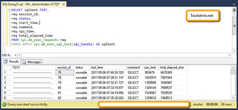Cómo Encontrar La Consulta Actualmente En Ejecución En Sql Server