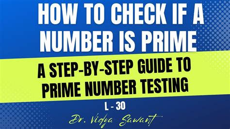 How To Check If A Number Is Prime A Step By Step Guide To Prime Number Testing Youtube