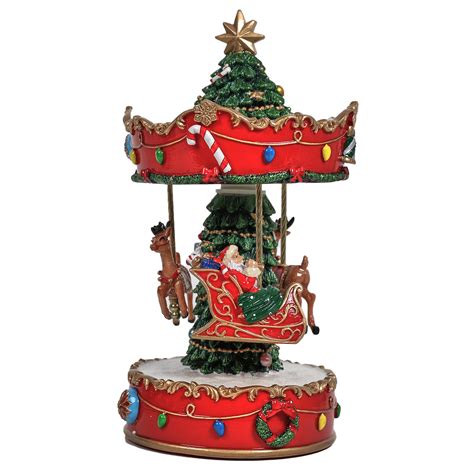Traditional Musical Santa Carousel Decoration Wilko