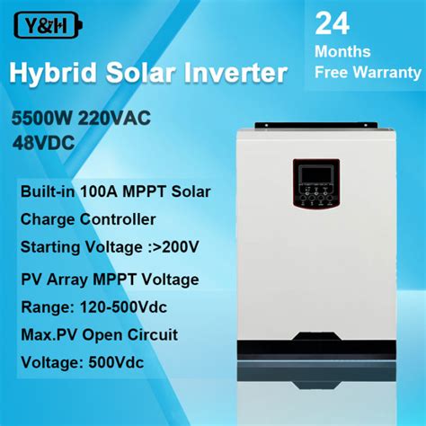 Yandh 55kw Hybrid Solar Inverter Mppt 100a 500vdc Pv Input 220vac 48vdc