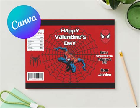 Valentine Chip Bag Template Spiderman Valentine Template Spiderman