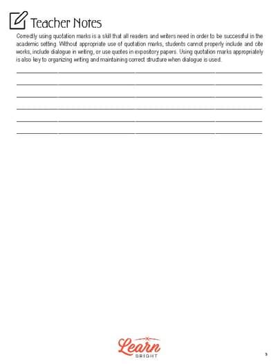 Using Quotation Marks Lesson Plan By Learn Bright Education Tpt