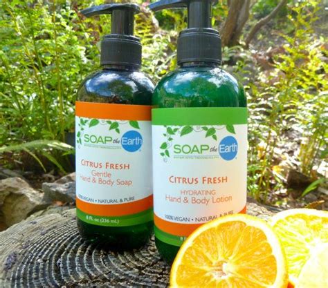 Citrus Fresh Liquid Soap And Lotion Set Vegan And Handmade