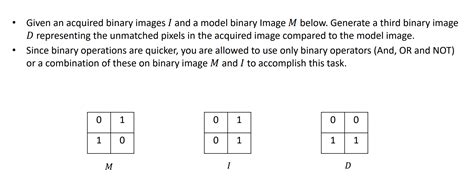 Solved Given An Acquired Binary Images I And A Model Chegg Com