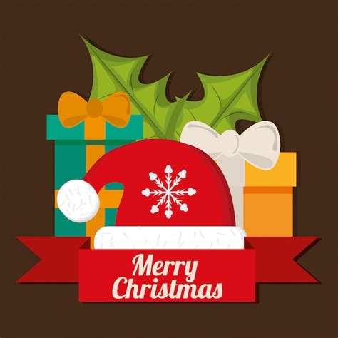 Feliz Navidad Diseño Vector Premium