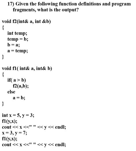 Solved 17 Given The Following Function Definitions And