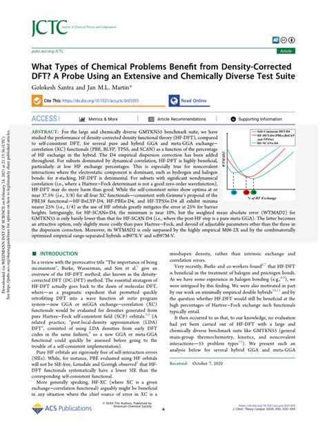 Pdf What Types Of Chemical Problems Benefit From Density Corrected Dft A Probe Using An