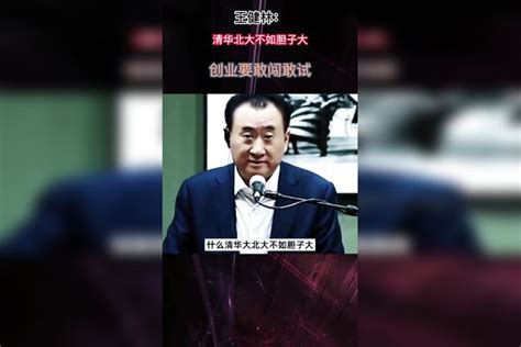 王健林：清华北大不如胆子大，创业要敢闯敢试敢闯胆子创业