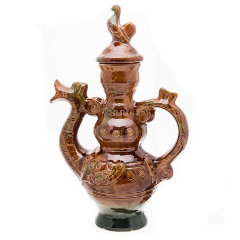 Кувшин в виде птицы, керамика, глазурь, Скопинская керамика, СССР, 1970 ...