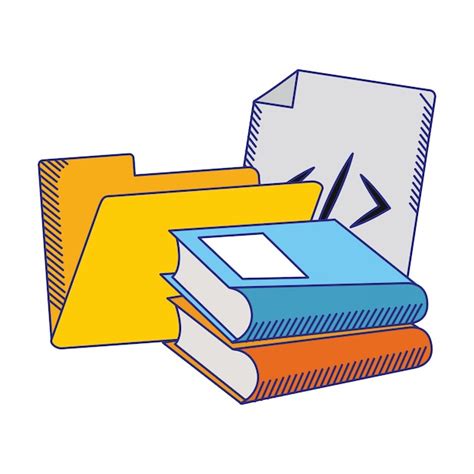 Premium Vector Folder And Books With Prograaming Codes Blue Lines