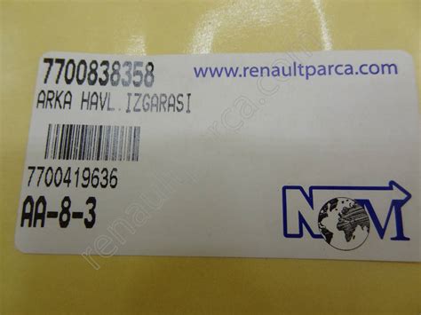 Clio 2-3 Megaane 1-2-3 Arka Havalandırma Izgarası 7700838358 - NOM OTO