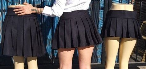 REGULAR MINI Skirt Plaid Pleated SolidBlack EBay