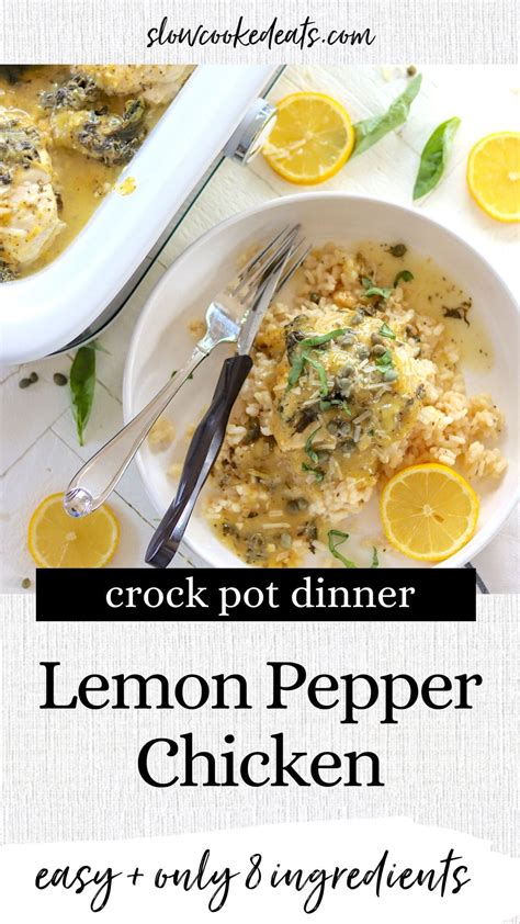 Easy Lemon Pepper Chicken Crock Pot Recipe Slow Cooked Eats