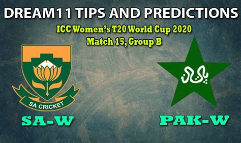 Dream11 Team Prediction South Africa Women Vs Pakistan Women Sa W Vs