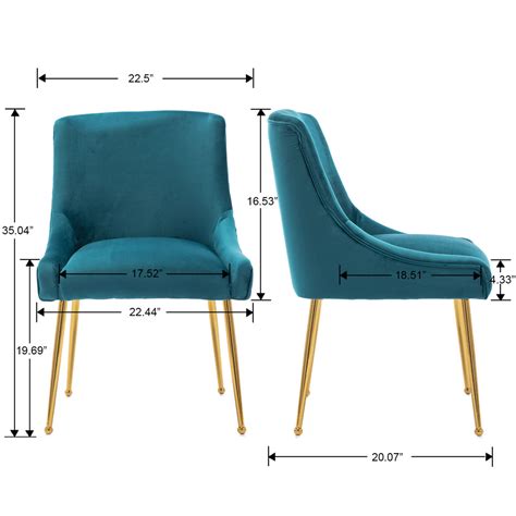 Modern Velvet Upholstered Dining Chairs Set Of 2 1469dc