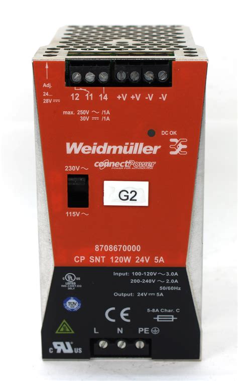 Weidmuller 8708670000 Power Supply 24v 5a