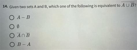 [answered] 14 given two sets a and b which one of the following is kunduz