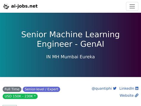 Hiring Senior Machine Learning Engineer Genai In In Mh Mumbai