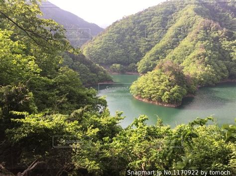森に囲まれた湖の景色の写真・画像素材 1170922 Snapmart（スナップマート）