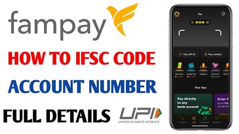 How To Ifsc Code And Account Number Of Fampay Fampay Ifsc Code Aur