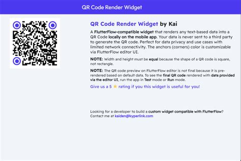 Kais Custom Qr Code Render Widget An Offline Compatible Solution For