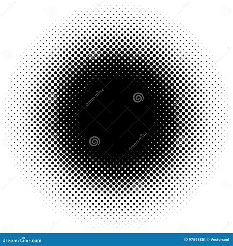 Halftone Element Circular Halftone Pattern Specks Halftone Ci Stock Illustration