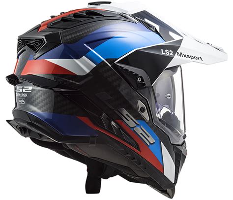 Ls2 Mx701 Explorer Carbon Frontier Gloss Black Blue Helmet Moto Central