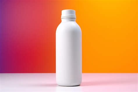 Premium Photo A White Bottle On A Table