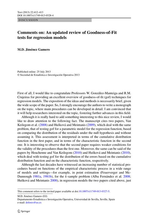 pdf comments on an updated review of goodness of fit tests for