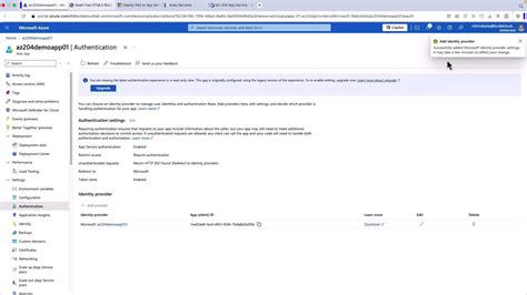 authentication and authorization in azure app service kodekloud notes