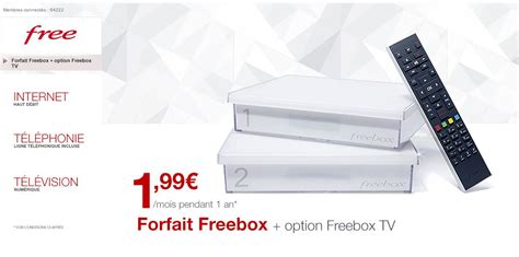 Vente privée Le forfait Freebox Crystal à 1 99 euro par mois
