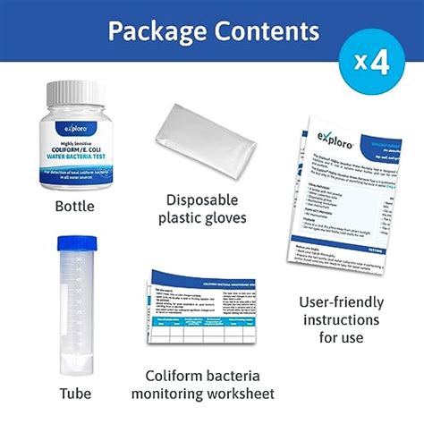 Home Tap And Well Water Bacteria Testing Kit 4 Pcs Coliforme Coli