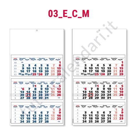 Calendario Trittico Da Parete MINI Serie 03 E C M Tutto Calendari 2025