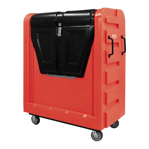Royal Basket Trucks 48 Cu Ft Red Security Poly Truck With Steel Base