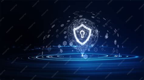 Premium Photo Cyber Security Of Digital Data Network Protection Shield With Keyhole Icon On