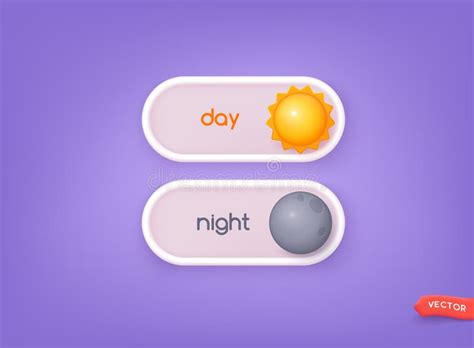 day and night mode switcher in cute 3d style gadget interface switch