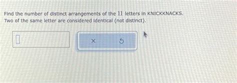 Solved Find The Number Of Distinct Arrangements Of The 11 Chegg