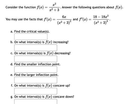 Solved Consider The Function Fxx23x2 Answer The