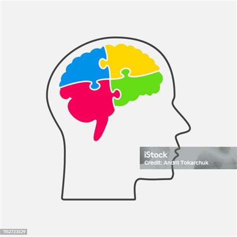 벡터 실루엣 인간의 머리와 두뇌 직소 퍼즐 조각 개념에 대한 스톡 벡터 아트 및 기타 이미지 개념 건강관리와 의술 공부 Istock