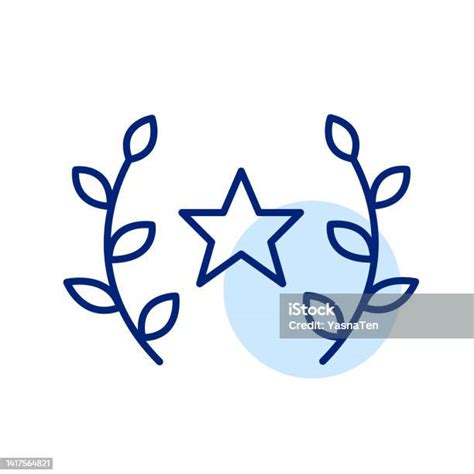 월계관 화환에 별 최고 품질과 성공 픽셀 완벽한 편집 가능한 획 라인 아트 아이콘 1위에 대한 스톡 벡터 아트 및 기타 이미지