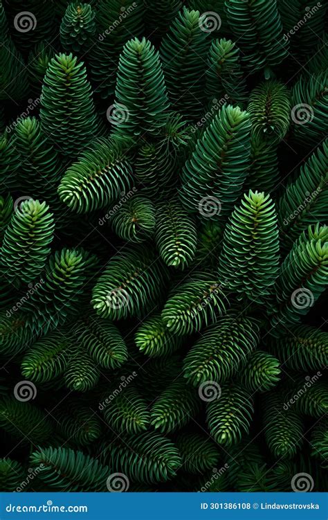 Fir And Spruce Branches Green Needle Abstract Background Christmas