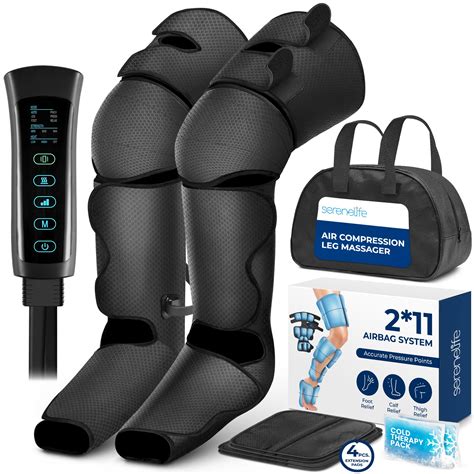 Serenelife Air Compression Leg Massager Full Leg Massager With Heat