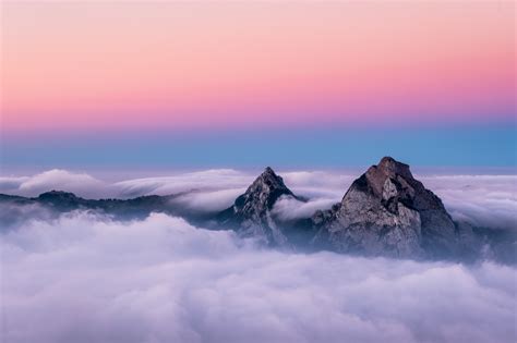 Picos De Montañas En Las Nubes Fondo De Pantalla Id7660