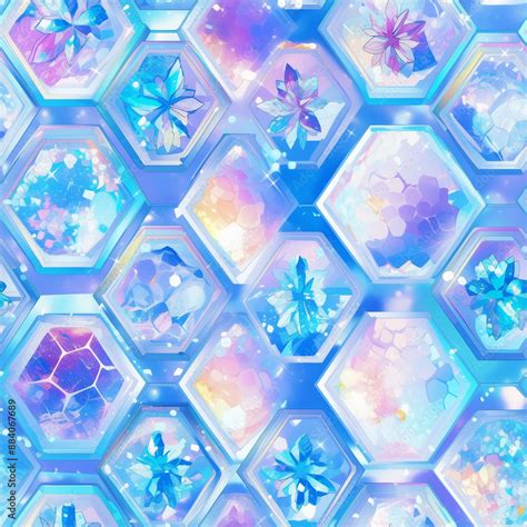 アニメ風の六角形の調和・結晶構造テクスチャ Stock Illustration Adobe Stock