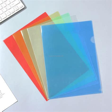 Custom Print L Shaped File Folder A4 Size Plastic Paper File Holder