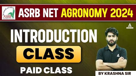 Asrb Net Agronomy 2024 Introduction Class By Krashna Sir Youtube